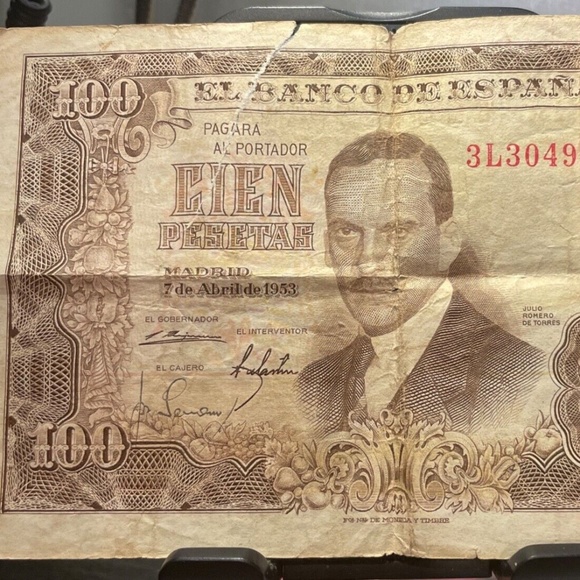 Office | 1953 Spain 10 Peseta Currency Note | Poshmark